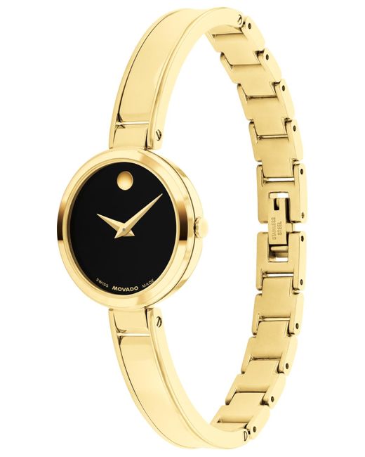 Movado Moda Swiss Quartz Yellow Pvd Watch in Black | Lyst