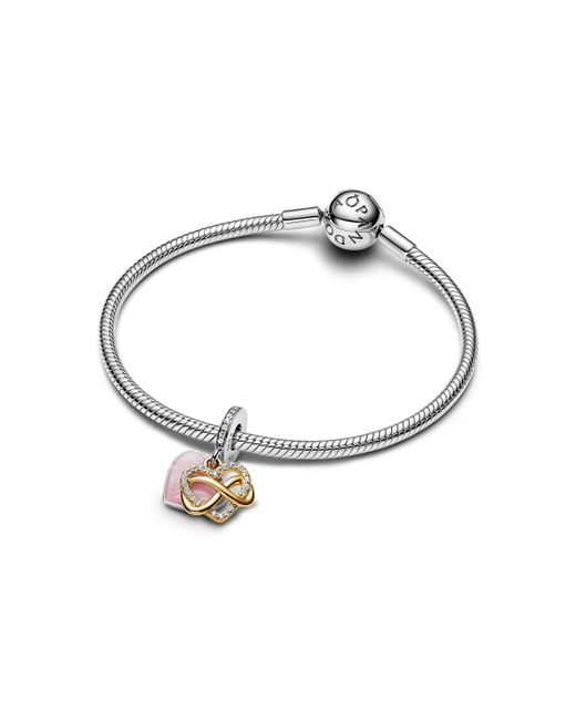 PANDORA Sparkling Infinity Heart Dangle Charms in Metallic | Lyst