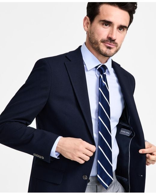 Michael Kors Classic-fit Twill Blazer in Blue for Men | Lyst