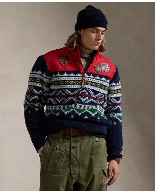 Polo Ralph Lauren Pile Fleece Hybrid Pullover for Men | Lyst