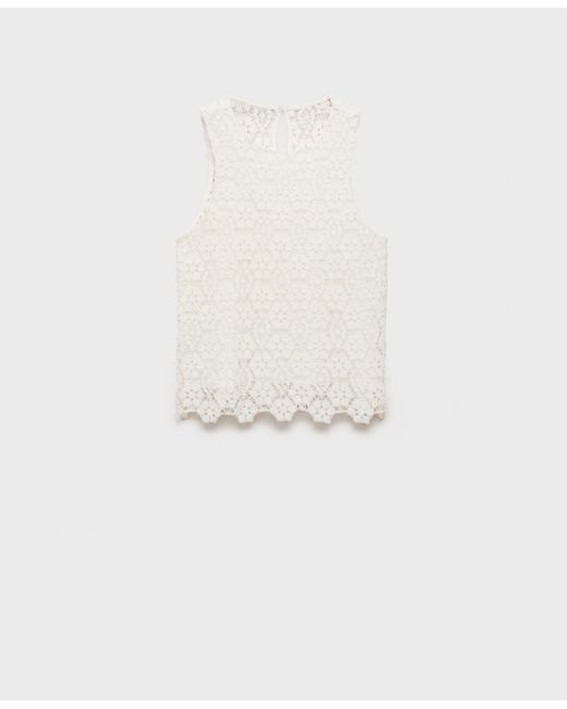 Mango Straight-fit Crochet Top in White | Lyst
