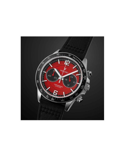Vincero Apex 42mm Chronograph Watch – Red Dial in Black for Men | Lyst