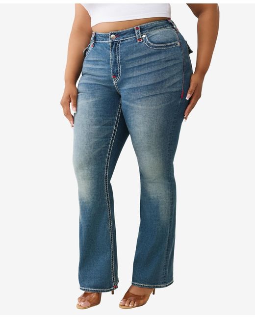 TRUE RELIGION Plus Size Becca Bootcut Super T Jeans in Blue | Lyst