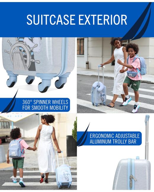 Nautica Kids Adventure 5-piece Airline Approved Carry-on luggage Set in ...