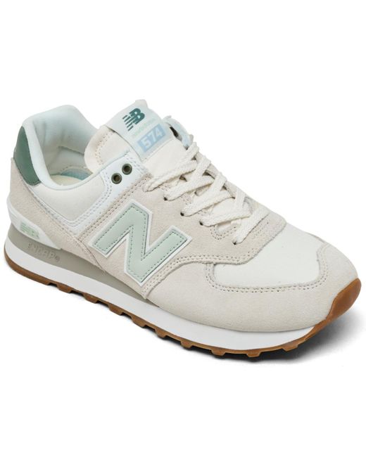 New Balance 574 Casual Sneakers From Finish Line in White | Lyst