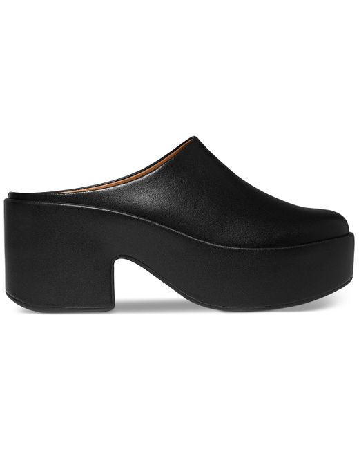 Fitflop Platfforms Leather Heeled Mules in Black | Lyst