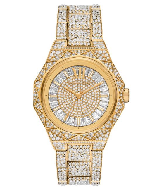 Michael Kors Oversized Raquel Pavé Gold Tone Watch In Metallic Lyst
