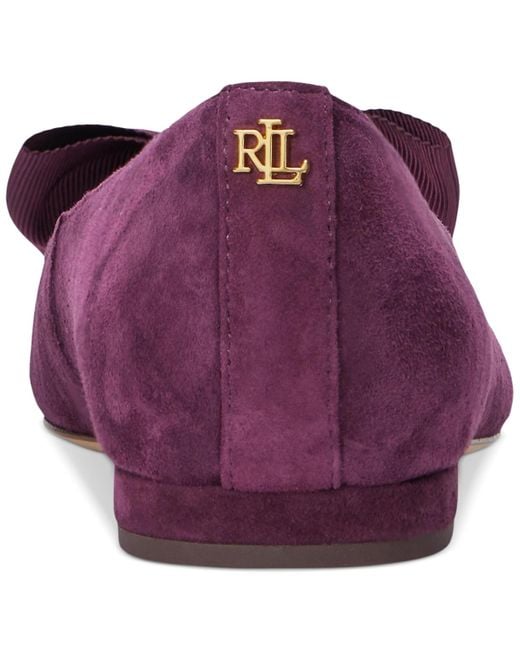 Ralph Lauren Laura Ralph Lauren Londyn Bow Ballet Flats in Purple | Lyst