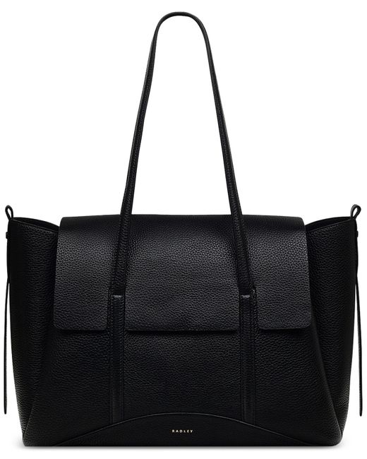Radley Chancery Large Leather Flapover Shoulder Bag in Black | Lyst