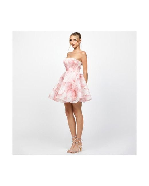 Bariano Beya Strapless A Line Mini Dress in White | Lyst