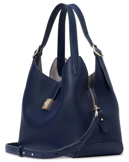 Kate Spade Deco Pebbled Leather Tote Bag in Blue | Lyst