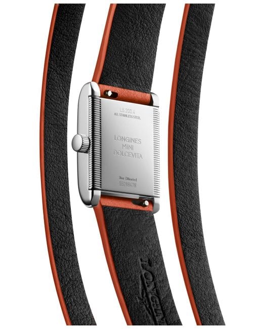 Longines Swiss Mini Dolcevita Orange Three-row Leather Strap Watch 29mm ...