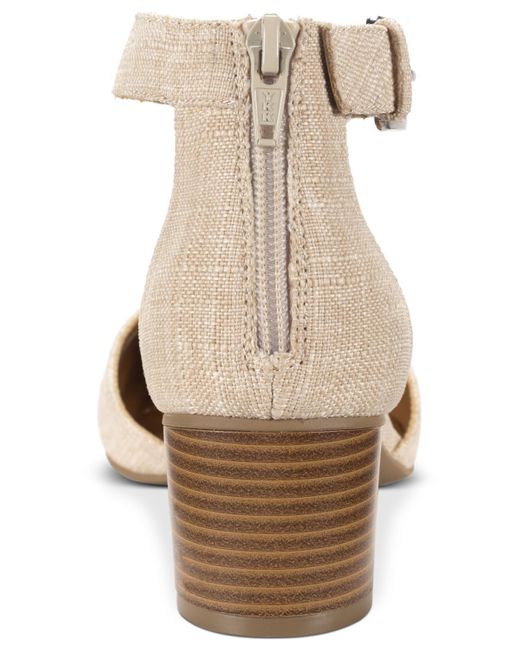 Style & Co. Alinaa Two-piece Block-heel Dress Pumps in Natural | Lyst