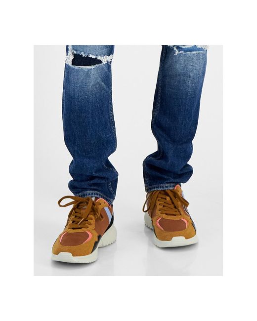 Guess Finnley Slim Fit Tapered Ripped Jeans in Blue for Men | Lyst