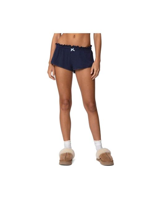 Edikted Dream Waffle Shorts in Blue | Lyst