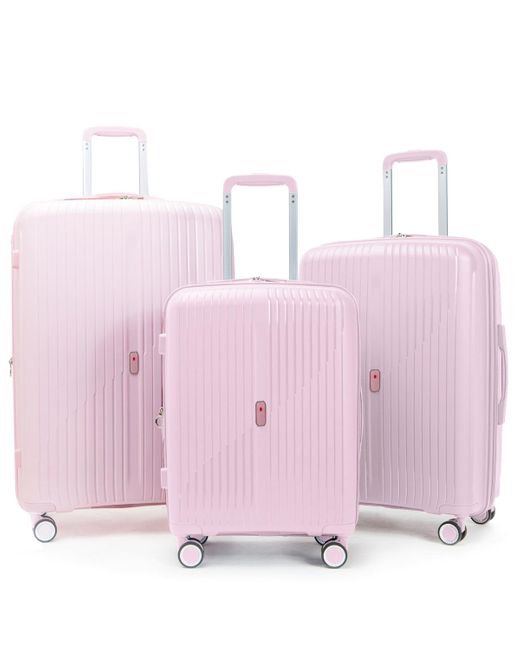 Solite Brooklyn 3-piece Expandable Spinner luggage Set in Pink | Lyst