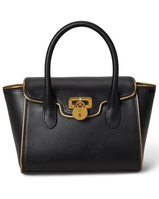 Ralph Lauren Tanner Small Satchel Bag in Black | Lyst