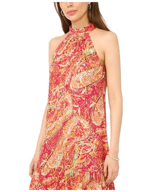 Msk Halter Neck Tiered Maxi Dress | Lyst