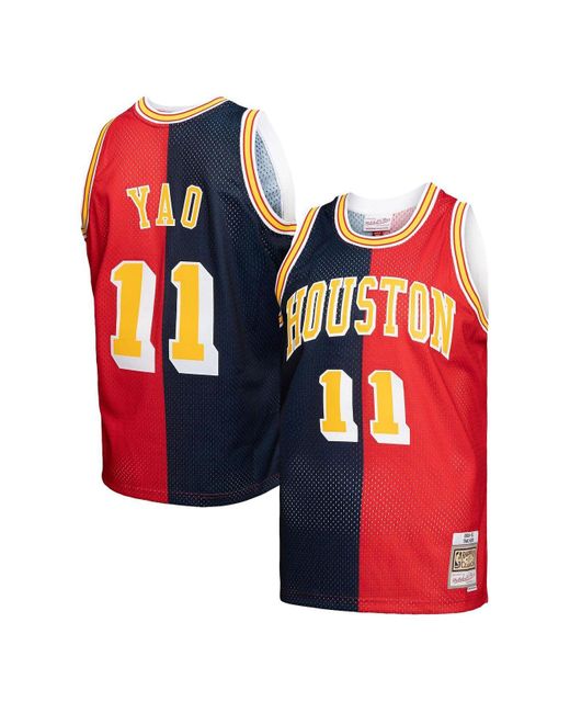 Mitchell & Ness Yao Ming Navy, Red Houston Rockets Hardwood Classics ...
