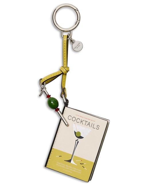 Kate Spade Charmed Leather Cocktail Book Bag Charm in Natural | Lyst