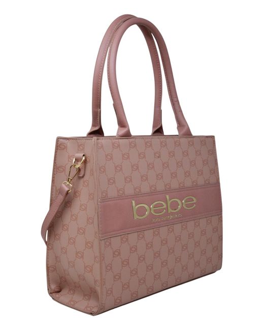 Bebe Serena Monogram Tote Bag in Pink | Lyst