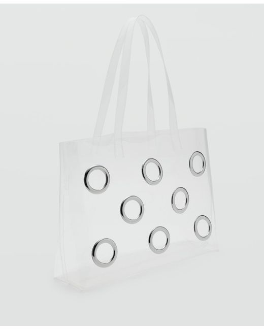 Mango Transparent Tote Bag in White | Lyst