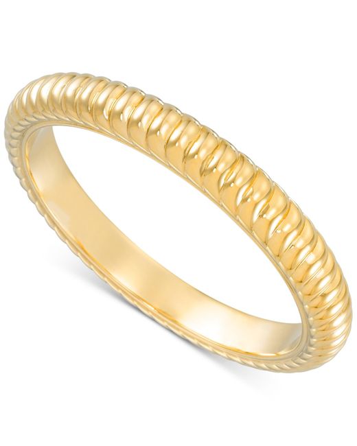 Signature Gold Signature Ribbed Bangle Bracelet in Metallic | Lyst