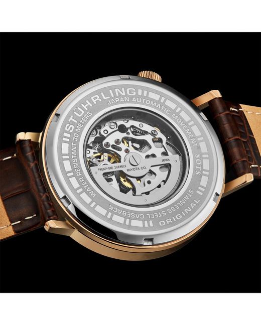 Stuhrling 1021 Quasar Skeleton Automatic 42mm Watch for Men | Lyst