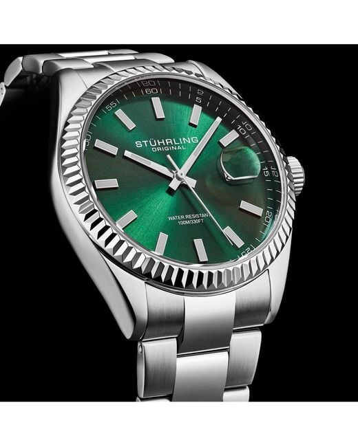 Stuhrling Vanguard 4069 Quartz Watch – 42mm in Green for Men | Lyst