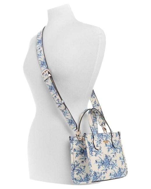 Guess Silvana Two-compartment Mini Tote in Blue | Lyst