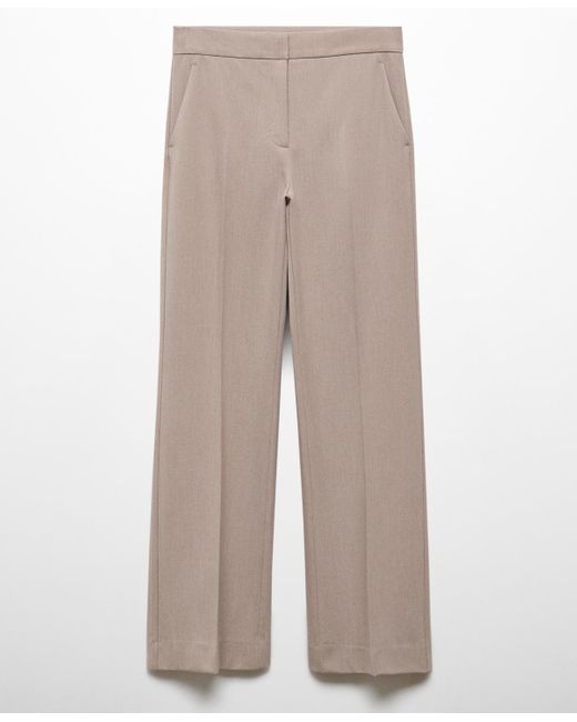 Mango Wide Leg Marbled Pants In Gray Lyst