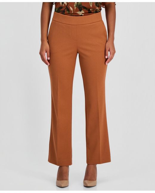 Anne Klein Essentials Petite Pull-on Knit Trousers in White | Lyst