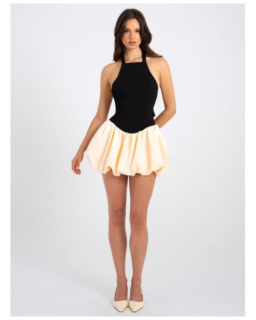 Miss Circle Yaira Backless Drop Waist Mini Bubble Dress in White | Lyst
