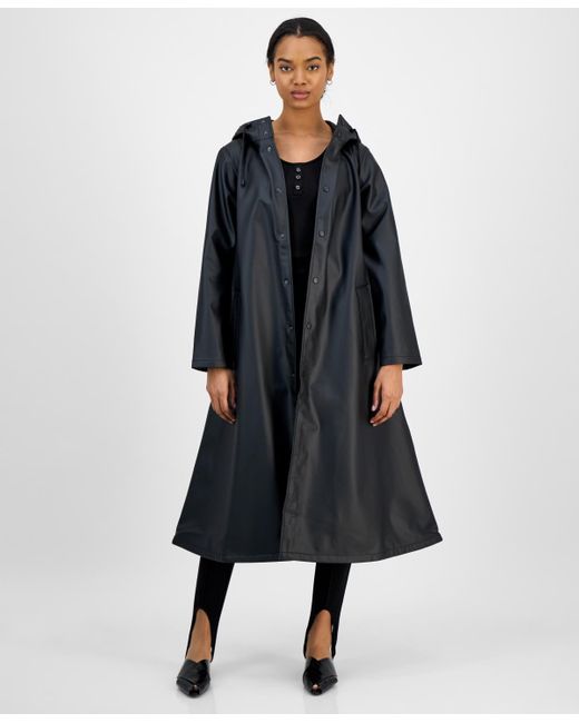 BAXTER WOOD Baxter Wood Longliner Hooded Rain Coat in Blue | Lyst