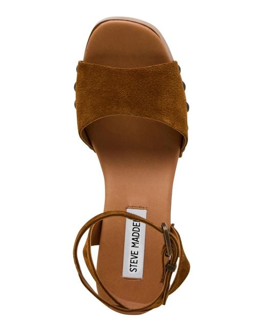 Steve Madden Karsin Wooden Platform Sandals in Brown | Lyst