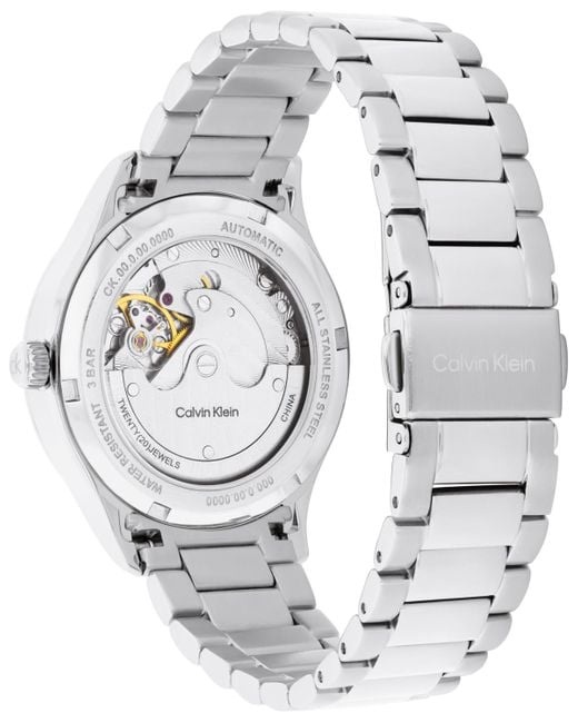 Calvin Klein Iconic Automatic Tone Stainless Steel Bracelet Watch in ...