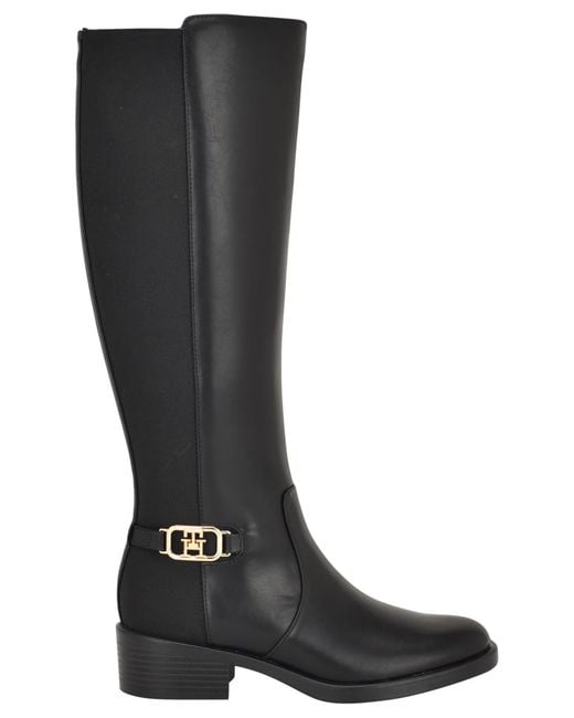 Tommy Hilfiger Imaliz Tall Ornamented Riding Boots Regular Wide Calf in ...