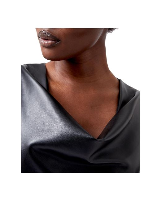 French Connection Elettra Faux-leather Dress in Black | Lyst