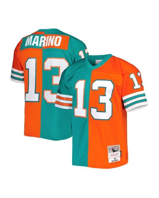 Mitchell & Ness Dan Marino Aqua And Orange Miami Dolphins 1984 Split ...