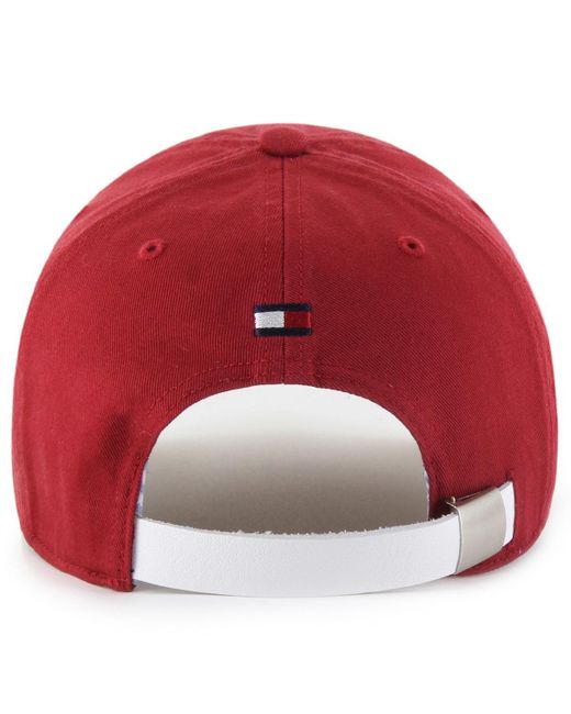 '47 X Tommy Hilfiger Red/white Miami Heat Courtside Cleanup Adjustable ...