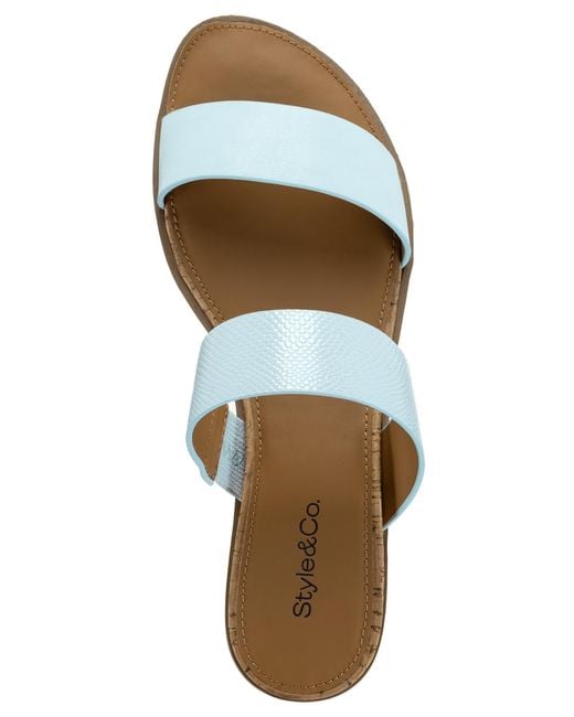 Style & Co. Elliee Flat Sandals in Blue | Lyst