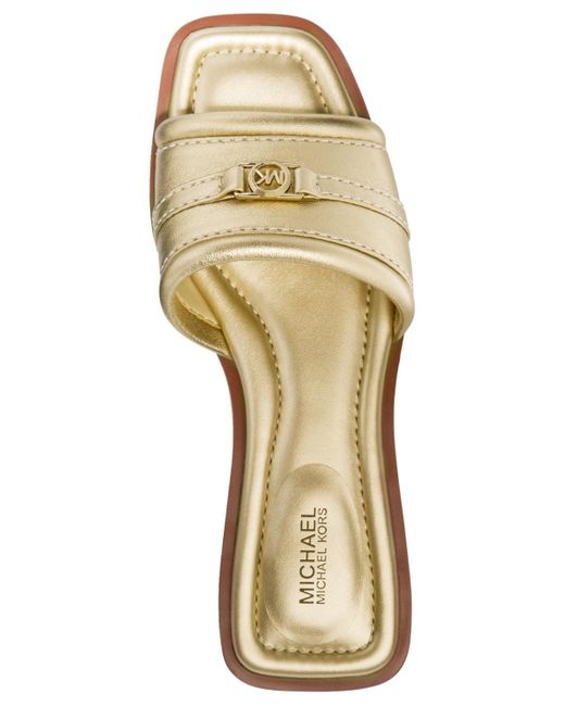Michael Kors Michael Mandy Slide Sandals in White | Lyst