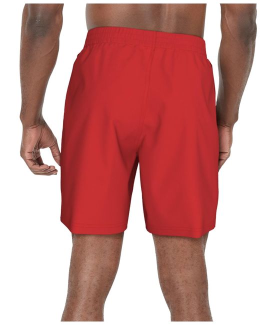 Nike Logo Swoosh Swim Trunks in Red for Men | Lyst