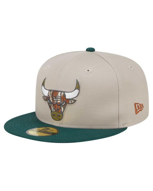 KTZ Natural/hunter Green Chicago Bulls Lifestyle Tree Bark 59fifty ...