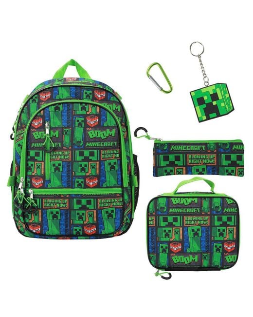 Minecraft Creeper 5-piece Backpack & Lunchbox Set in Green | Lyst