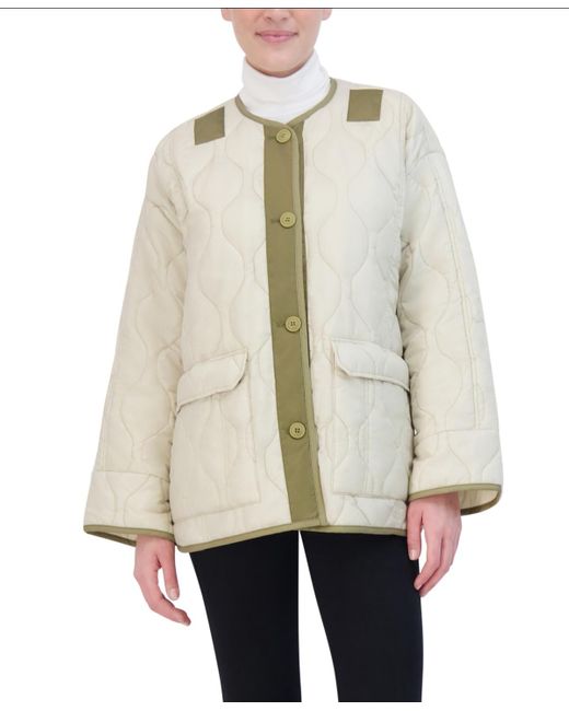 Hudson Jeans Onion Quilting Oversized Liner Jacket in Natural | Lyst