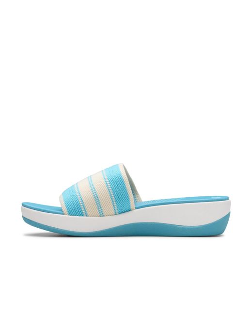Clarks Cloudsteppers Arla Hollis Slip-on Flat Sandals in Blue | Lyst