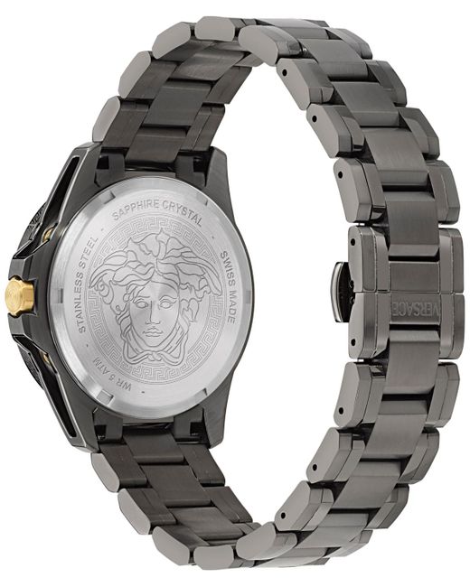 Versace Swiss V-galaxy Moonphase Metal Ion Plated Bracelet Watch 43mm ...