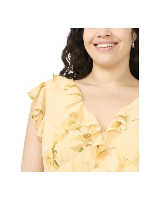 Msk Plus Size Ruffle Trim V-neck Dress in Metallic | Lyst