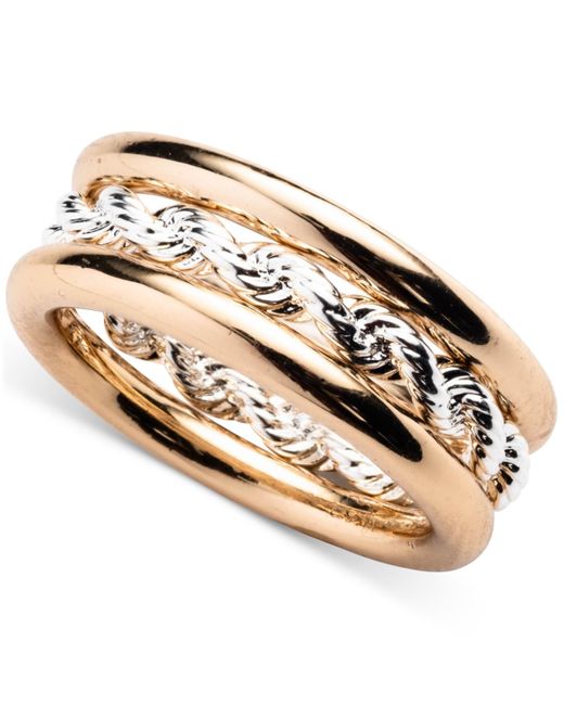 Ralph Lauren Gold-tone Rope Chain Triple-row Ring in Metallic | Lyst